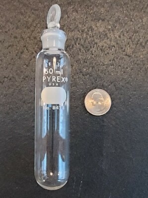 Pyrex Glass 50mL Round Bottom Centrifuge Tube w/ Pennyhead Stopper | eBay