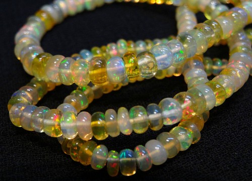 47CTS ETHIOPIAN WELO OPAL RAINBOW JOUANT LE COU DE PERLES RONDELLE AU ...