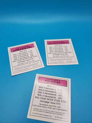 1999 Marvel Monopoly Deed Cards | eBay