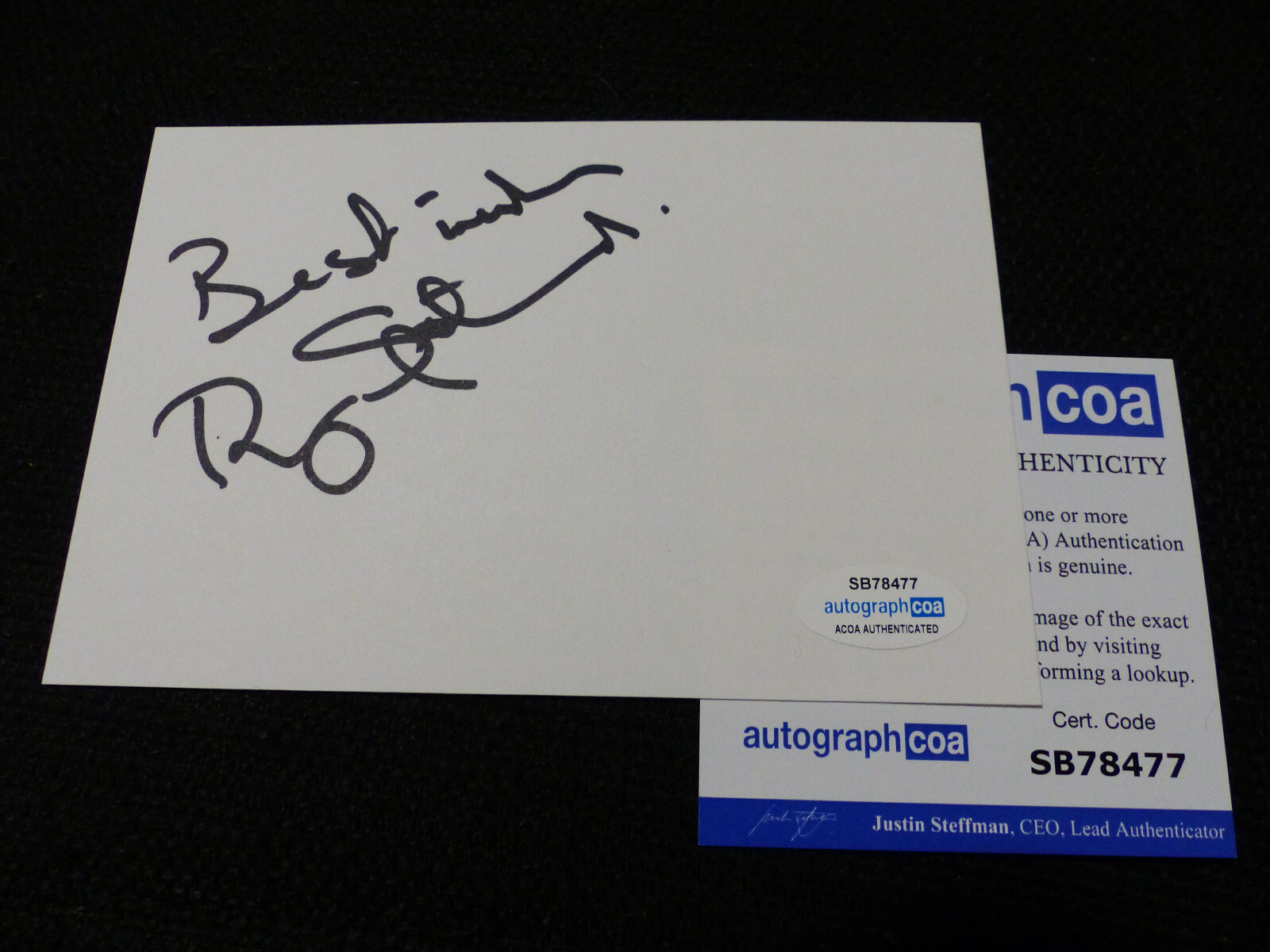 ROGER SPOTTISWOODE signed autograph 4x6 Autographed index card ACOA COA ...