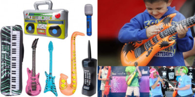 Inflatable Rock Star Toy Set, 7 Pack Boom Box Mobile Phone Guitar... | eBay