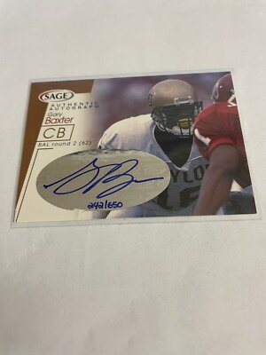 2001 Sage Authentic Autograph Gary Baxter (242/650) | eBay
