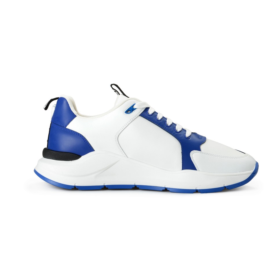 Versace Men's White & Blue Canvas Leather Logo Sneakers Shoes | eBay