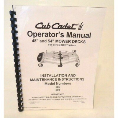 Cub Cadet 289 295 48" 54" Mower deck 3000 series | eBay