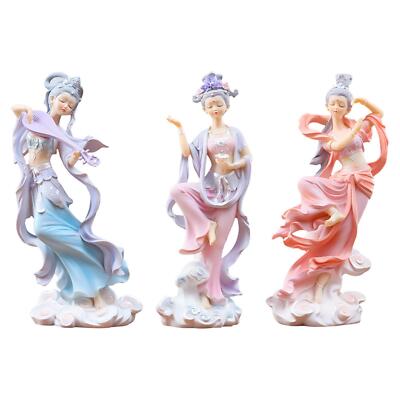 Chinese Girl Figurine Statue Resin Dunhuang Gift Tabletop Decoration ...
