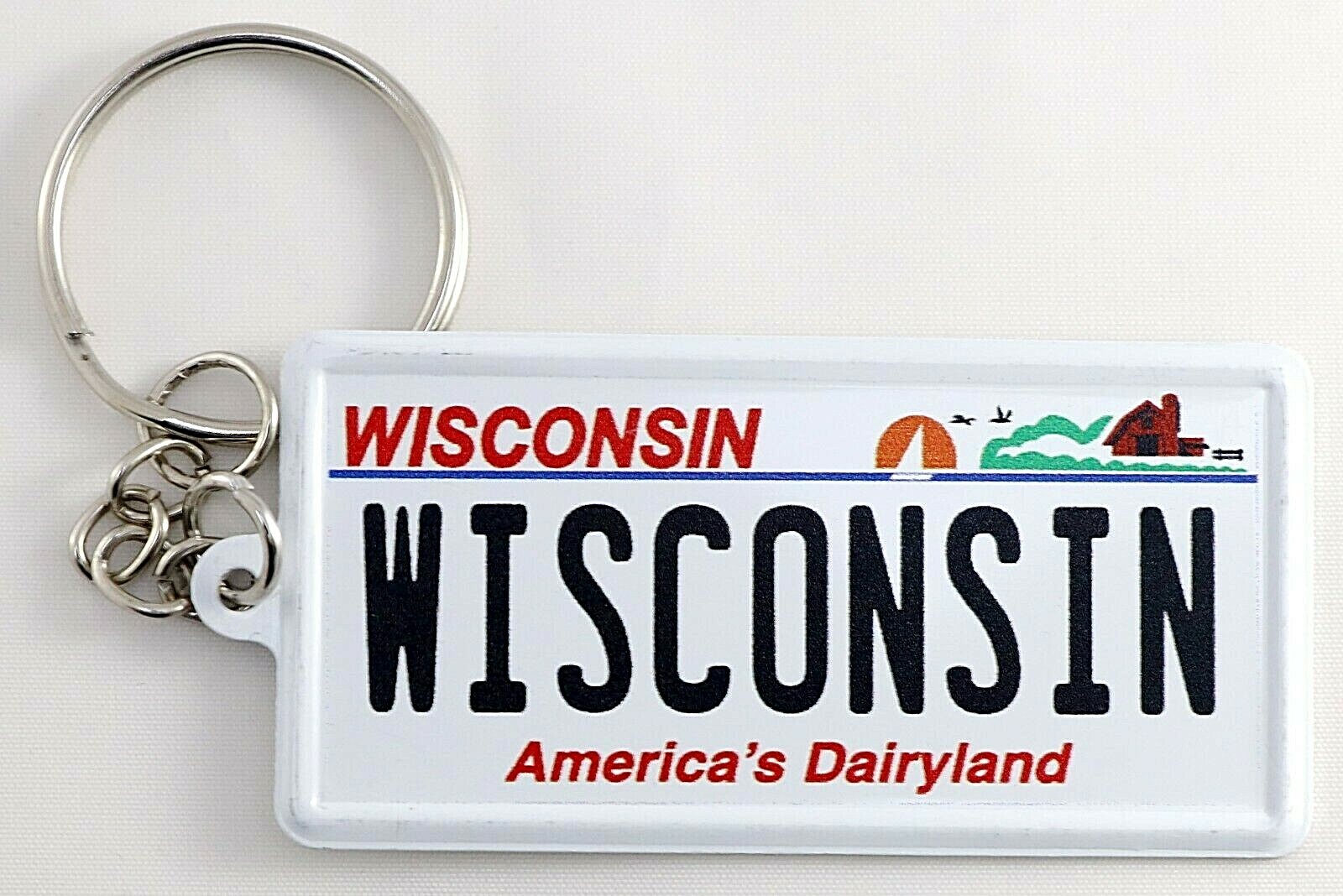Wisconsin License Plate Aluminum Ultra-Slim Souvenir Keychain 2.5"x1.25 ...