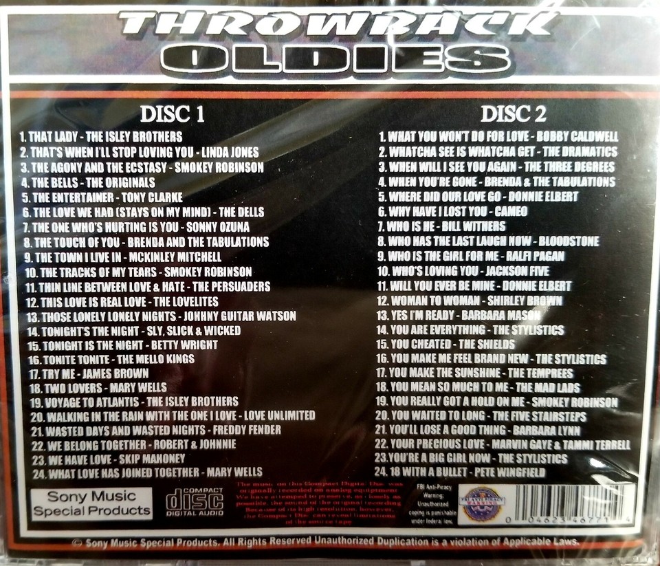 Throwback Oldies CD Vol 1,2,3,4 and 5 Lowrider Style Soul Cruising ...