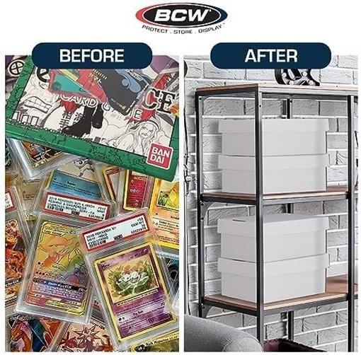 BCW Graded Card Shoe Storage Box 2 Row Cardboard Lid PSA Beckett ...