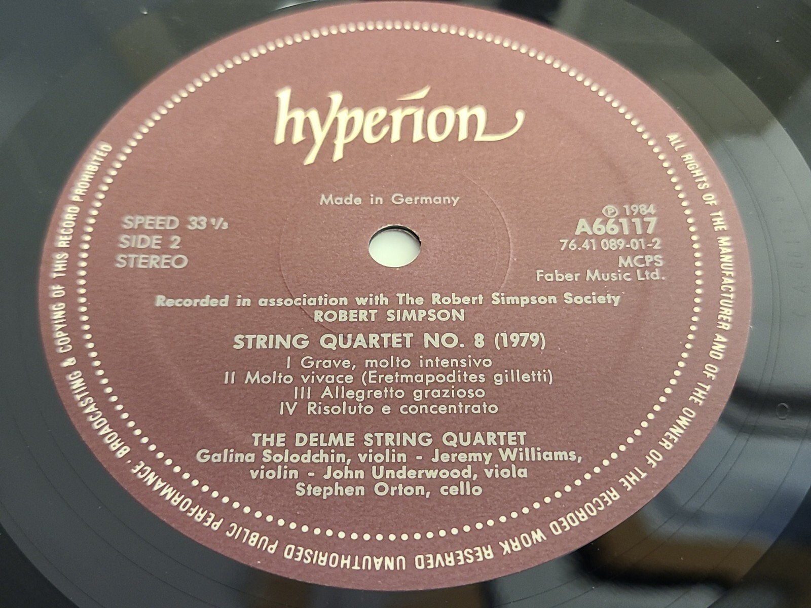 Robert Simpson - Delme String Quartet No 7 and no 8 UK Release 1984 | eBay