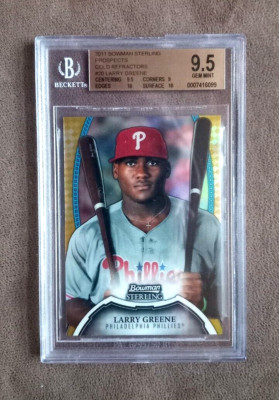 2011 Bowman Sterling Larry Greene Gold Refractor #20 SP 09/50 ~ BGS 9.5 ...