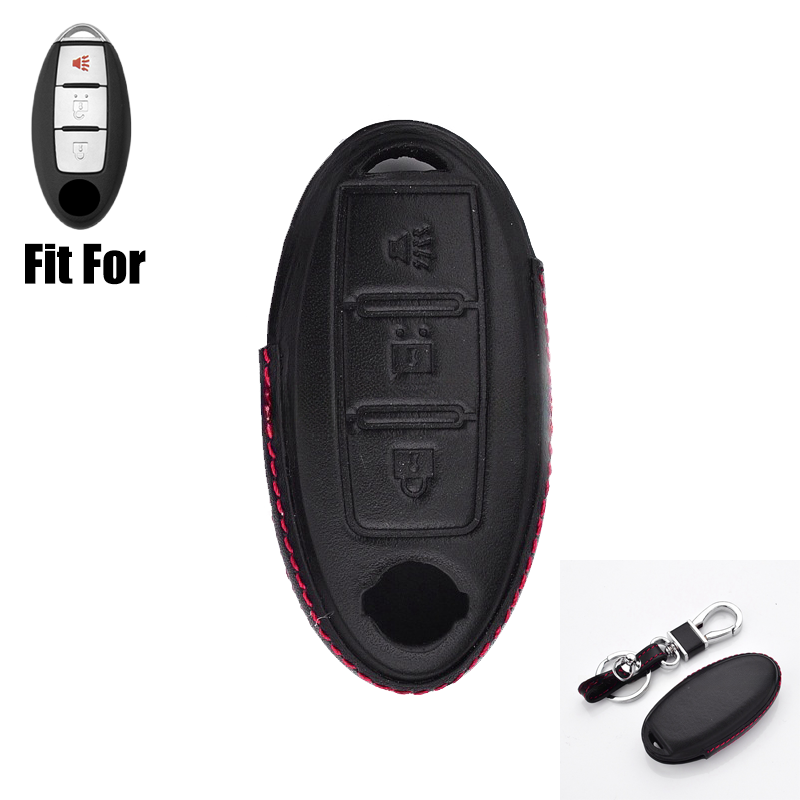 Genuine Leather Car Key Fob Cover Case For Nissan Qashqai Murano 370Z ...