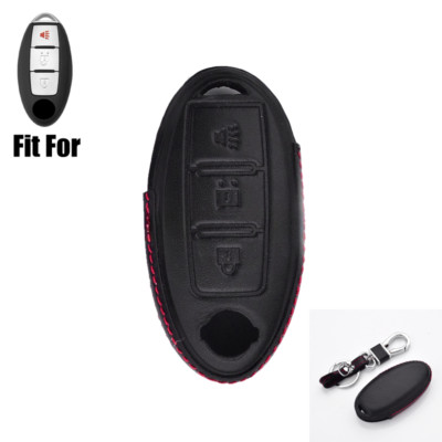 Genuine Leather Car Key Fob Cover Case For Nissan Qashqai Murano 370Z ...