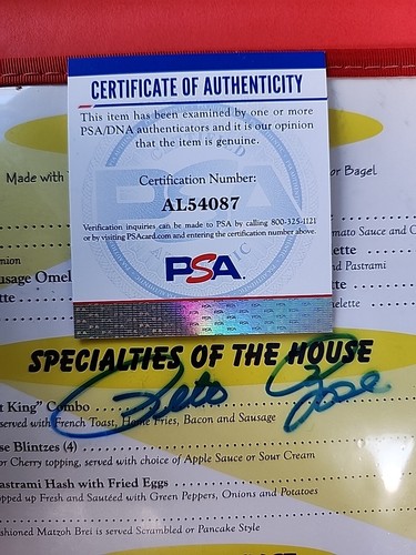 PSA/DNA SIGNED STAGE DELI PETE ROSE AUTO AUTOGRAPH MENU LAS VEGAS CERT ...