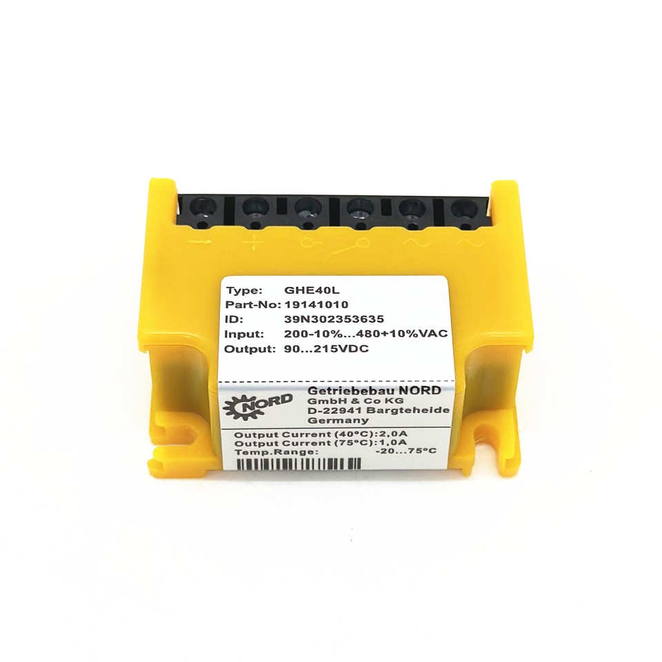 GHE40L(19141010)NORD Motor Brake Rectifier Block Rectifier Power Supply ...
