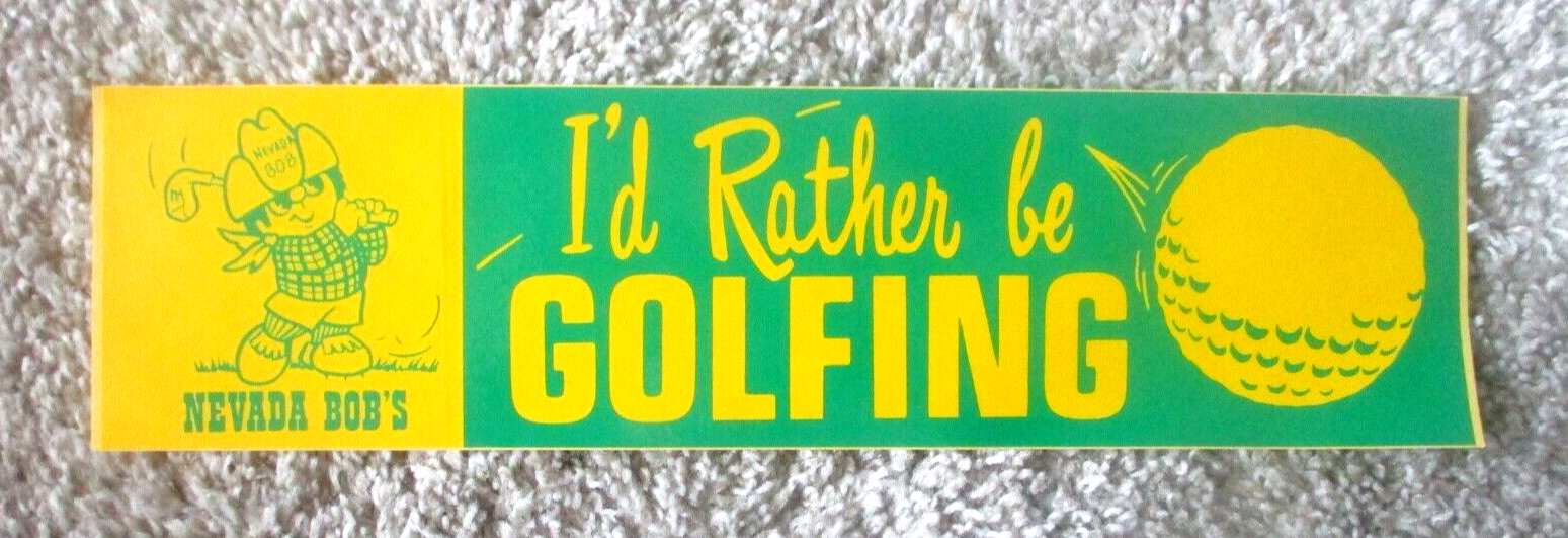 vtg - NEVADA BOB'S - Golf Bumper Sticker - Car Auto Home Office Den ...