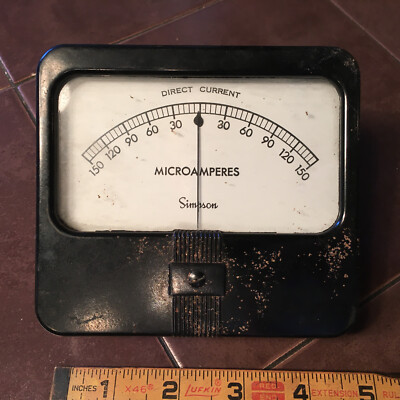 Simpson -150-0+150 Microamperes Meter 4.75 x 4.25" | eBay