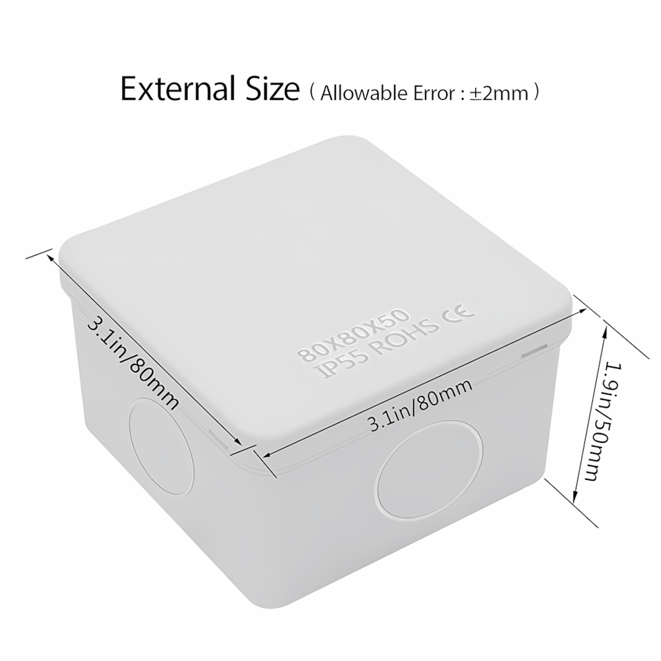 3.15x3.15x1.96" Plastic Electrical Enclosure Outdoor IP55 Cable ...