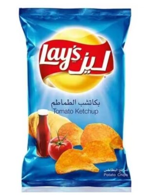 21x Lays chips with tomato ketchup flavor شيبس ليز بنكهة كاتشب الطماطم ...