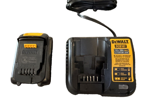 NEW GENUINE DEWALT 20V MAX DCB201 LITHIUM BATTERY AND DCB107 CHARGER ...