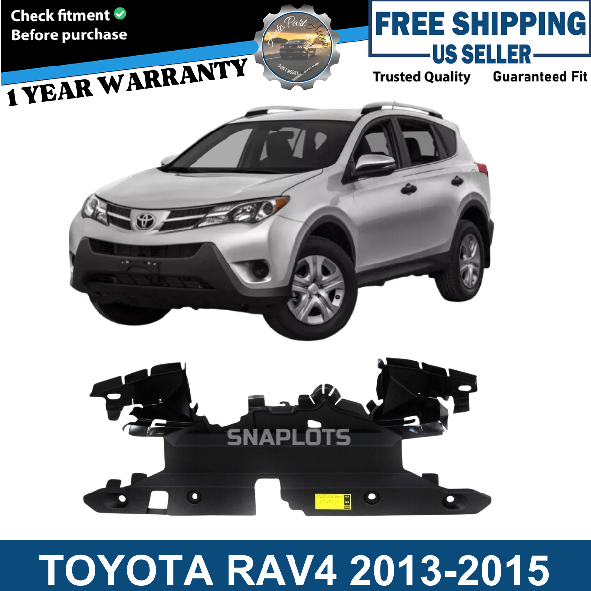 Radiator Support Cover For 2013-2015 Toyota RAV4 Plastic TO1224105 ...