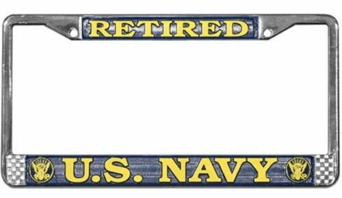 Retired United States Navy Chrome License Plate Frame Official Licensed ...
