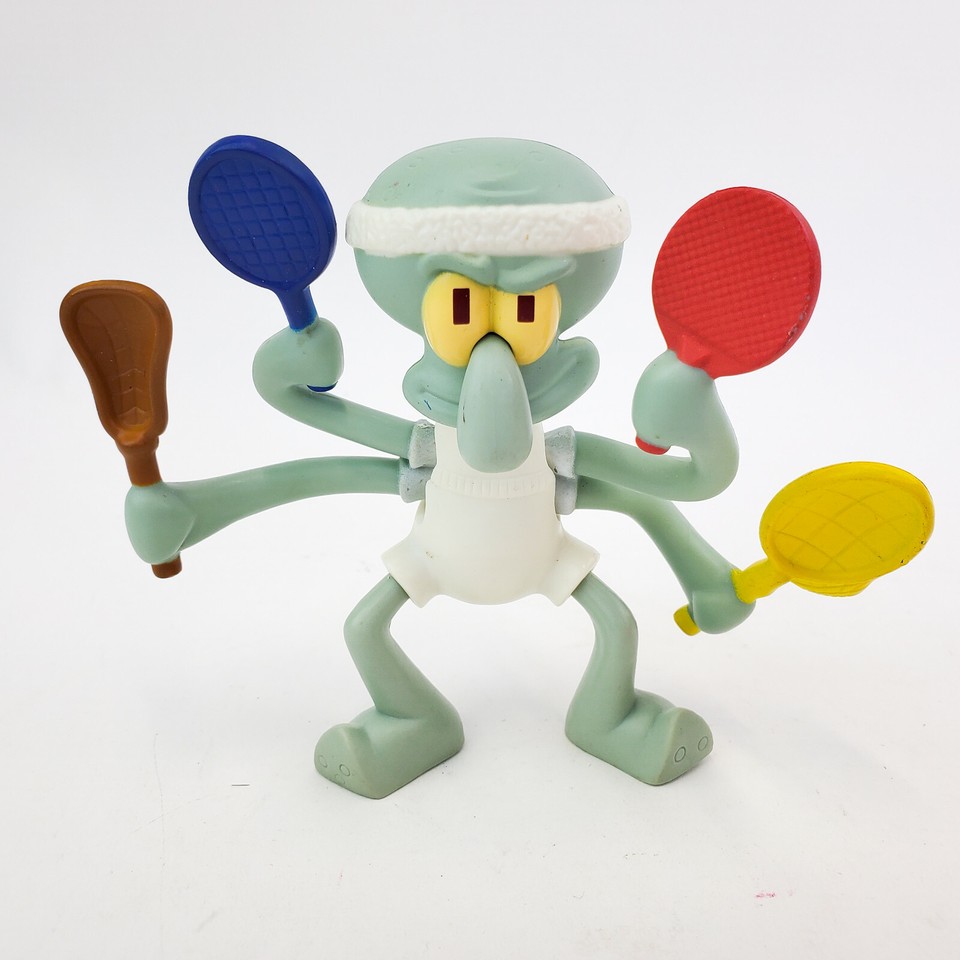 McDONALDS Happy Meal Toy SPONGEBOB & SQUIDWARD Tennis Ping Pong Cake ...