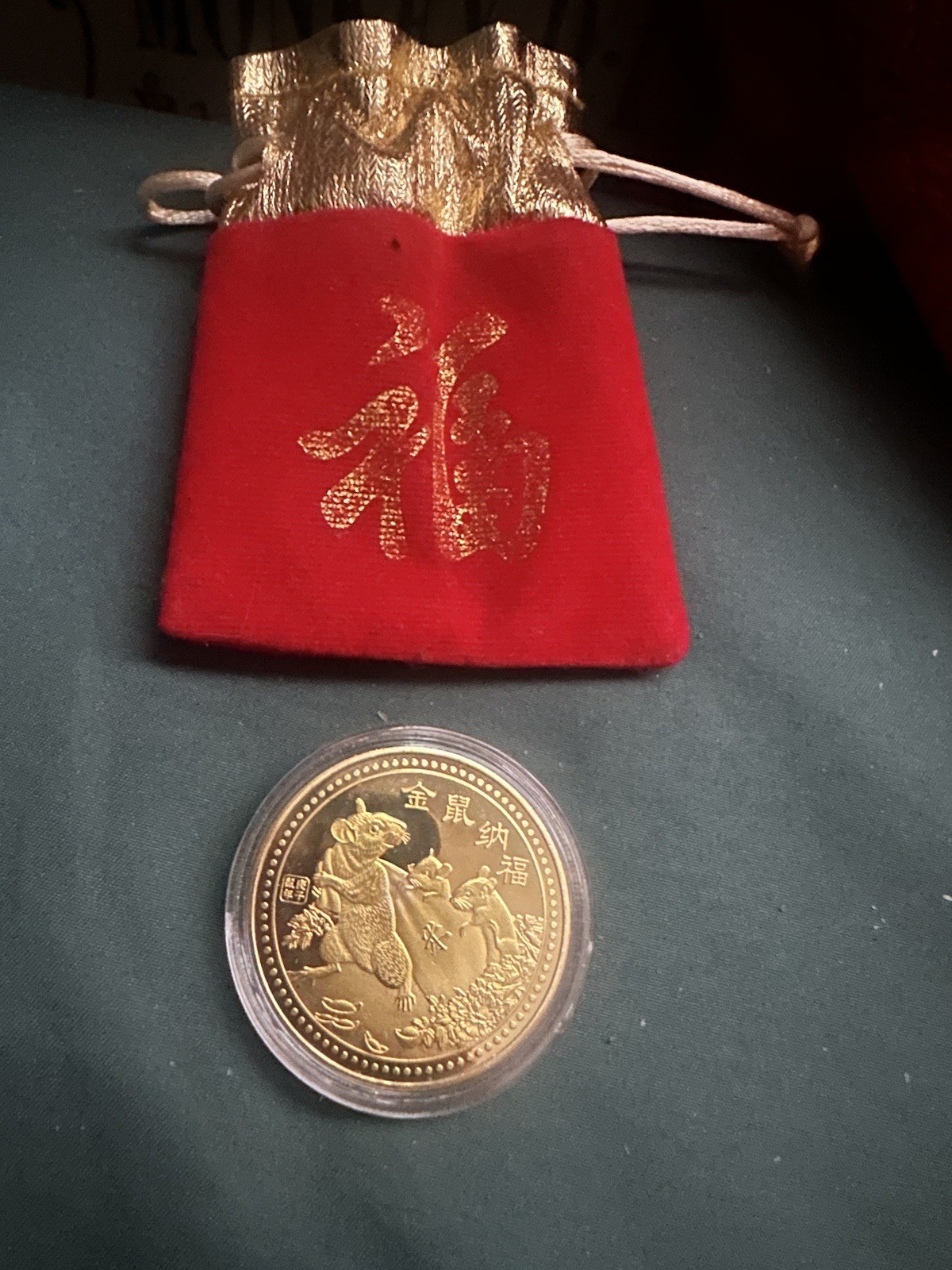 Year Of The Rat Gold Coin With Bag | eBay