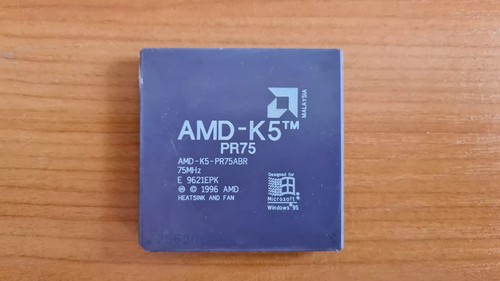 AMD K5 PR75 PR75ABR E 9621EPK 75MHz 3.52V Socket 7 Rare Gold CPU ...