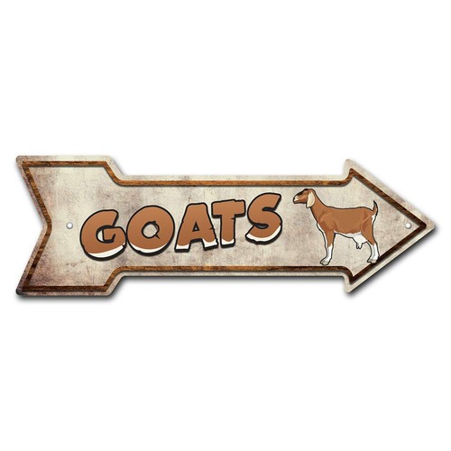 Goats Arrow Sign | Indoor/Outdoor | Direction Arrow Sign Funny Home ...