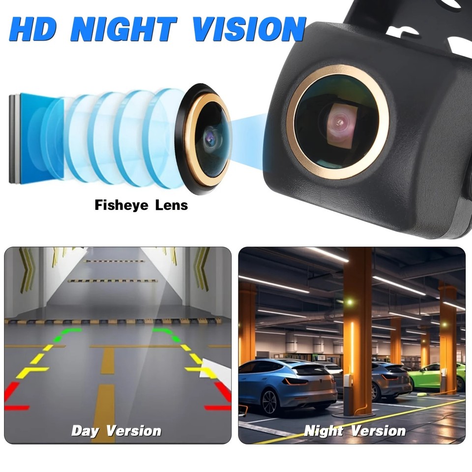 1080P AHD Backup Rearview Reverse Camera with Fisheye Gold Lens,170 ...