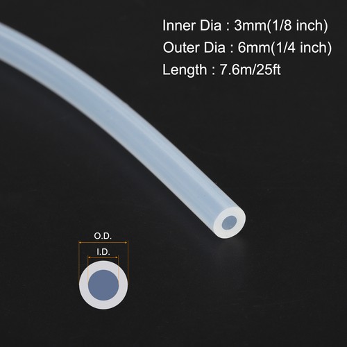 25ft Clear Silicone Tubing 3mm x 6mm Plastic Tube with 2pcs Clamps | eBay