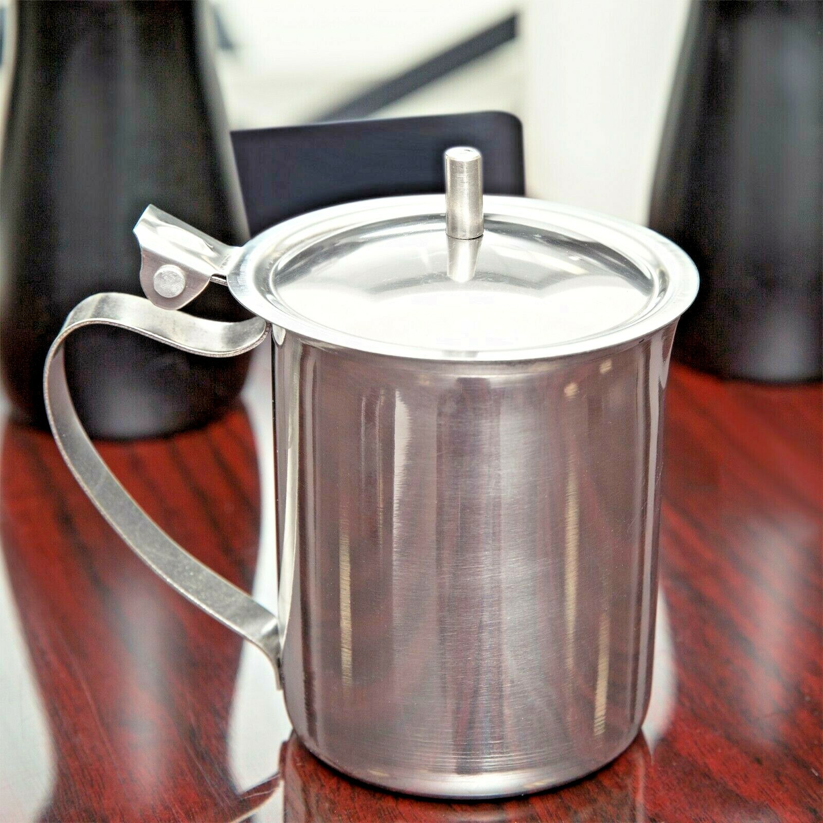 4 1/4" TALL SILVER TEAPOT/CREAMER SERVER DURABLE 18/8 STAINLESS STEEL ...