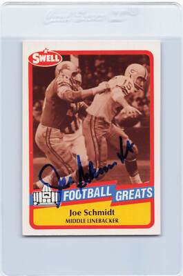1989 Swell Football Greats #89 Joe Schmidt Signed Auto *K6098 | eBay
