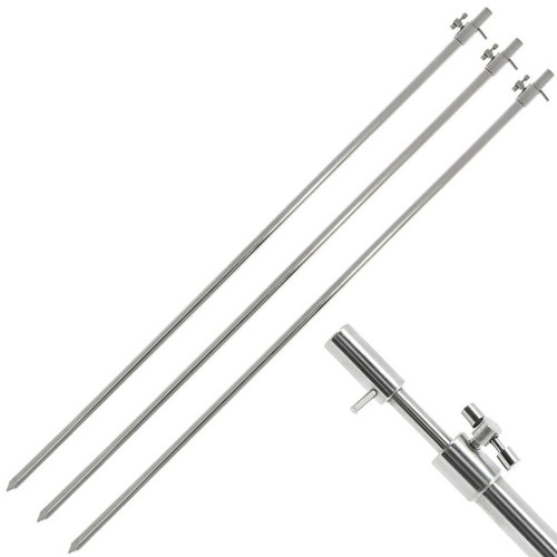 3 x New Solid Stainless Steel Bank Sticks 70-125cm Carp fishing Tackle ...