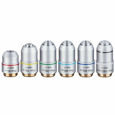 ProScope Microscope Objective Lens PLAN DIN 4X 10X 20X 40X 60X 100X RMS ...