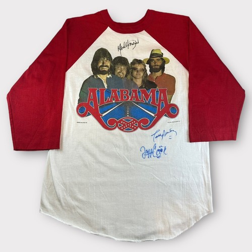 Vintage 1983 Alabama Band Live Autographed Signatures 3/4 Sleeve Shirt ...