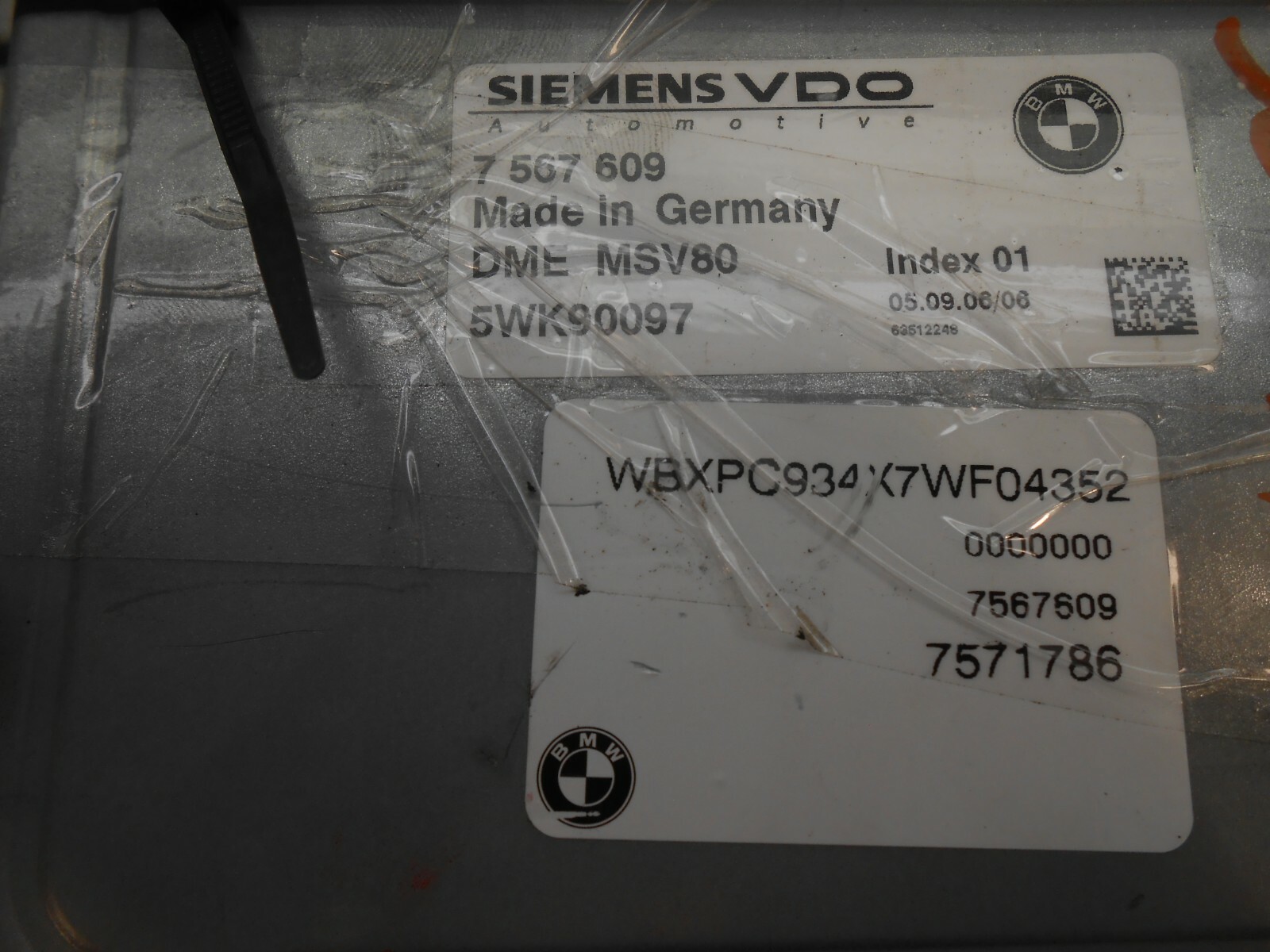 2007 BMW X3 E-83 SIEMENS ENGINE CONTROL MODULE OEM 7567609 IC 51223 ...
