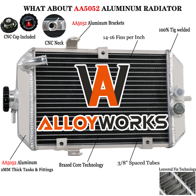 Oversized ATV Aluminum Radiator For 2001-2005 2002 Yamaha Raptor 660 ...
