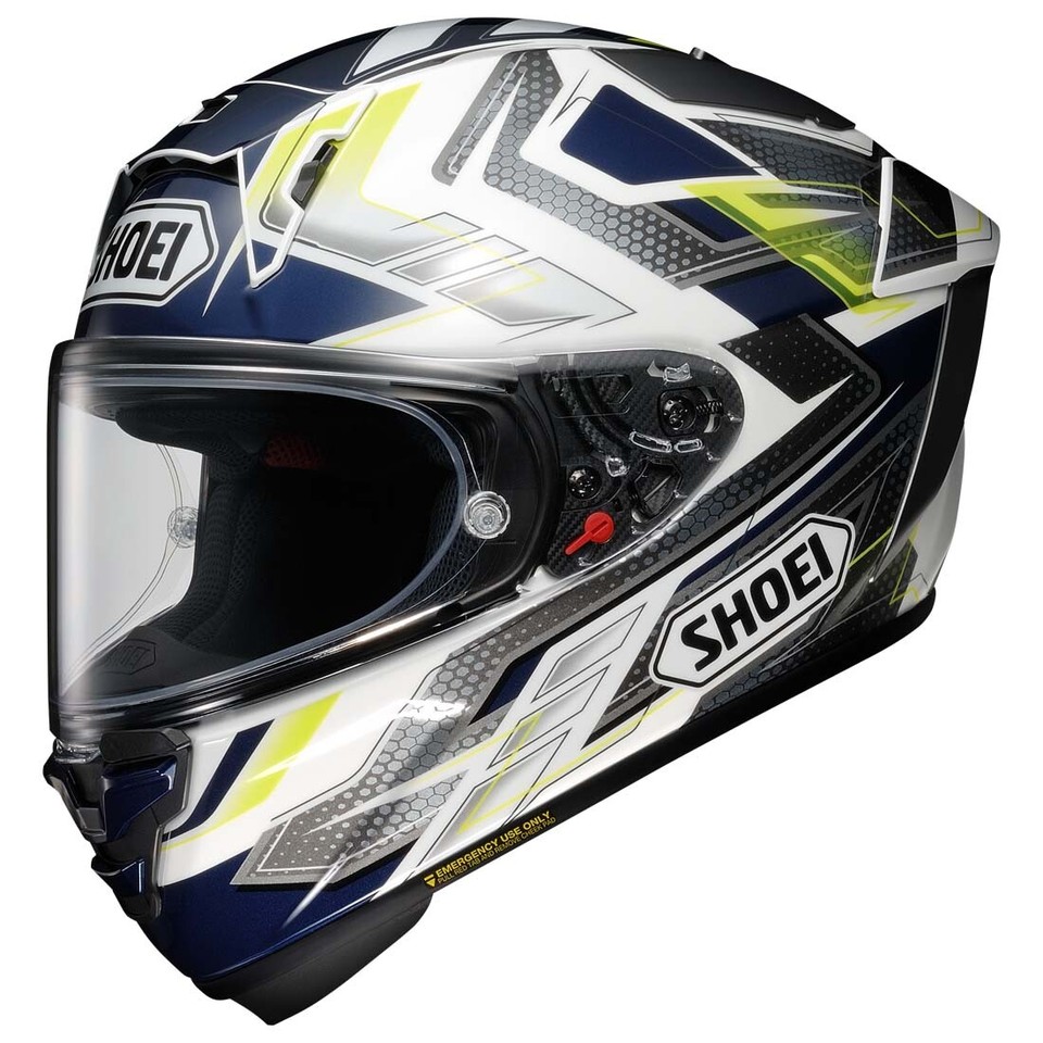 Shoei X-SPR Pro Escalate TC 2 Full face Race Helmet - White/Blue/Fluo ...