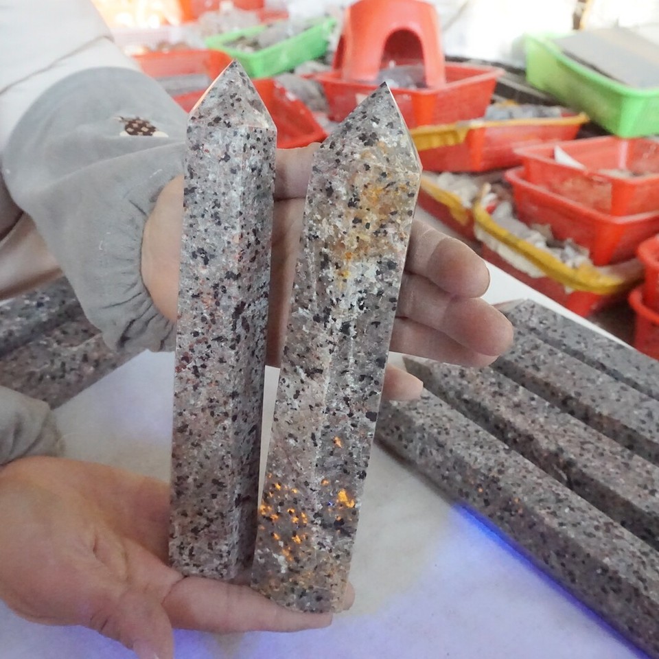 10.1LB 8Pcs Yooperlite Fire Stone Crystal Tower Flashing Flame Under ...