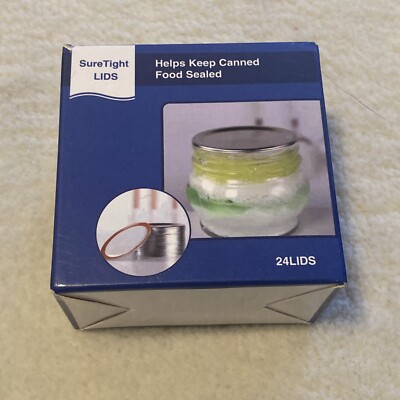 Sure Tight Lids 24 Mason Jar Lids Keep Canned Food Sealed New Band not ...