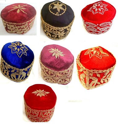 Quality Bead Embroidered Traditional kufi Velvet Hat cap. Wedding Igbo ...