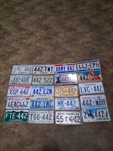 license plates 442 Oldsmobile 20 states | eBay