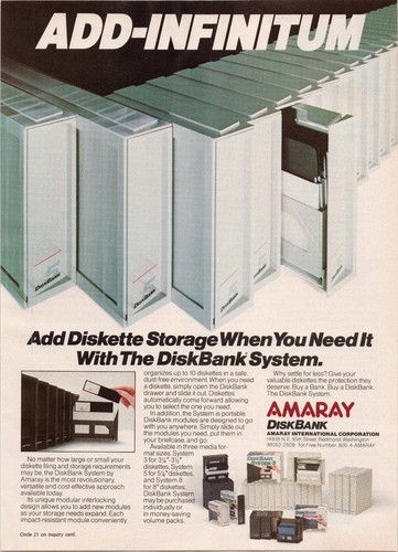 Amaray DiskBank Vintage Print Ad Diskette Storage System 1984 | eBay