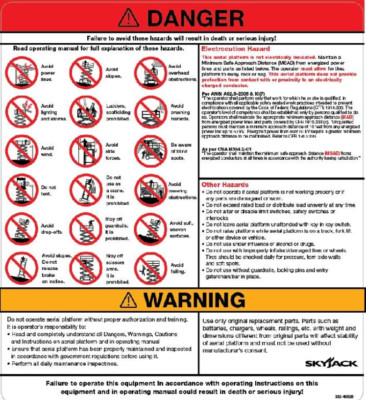Skyjack 146526, LABEL - DANGER WARNING, SJIII3215, SJIII3219 | eBay