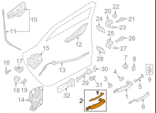 NEW AUDI A7 4G RIGHT OUTSIDE DOOR HANDLE 4H0837206CGRU 15-17 ORIGINAL ...