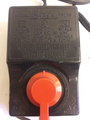 HO/N-Scale AHM Hobby Model Train Transformer 70210 120V AC&DC&Throttle ...