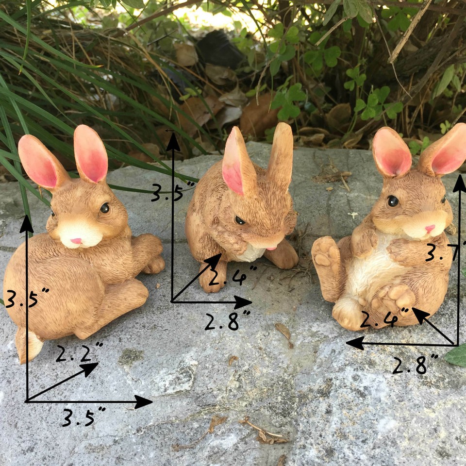 Polyresin Outdoor Decor Bunny Garden Rabbit Statue Lawn Ornaments | eBay