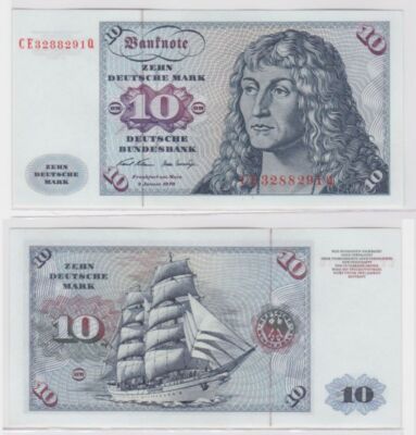 T144475 Banknote 10 DM Deutsche Mark Ro. 270b Schein 2. Jan. 1970 KN CE ...