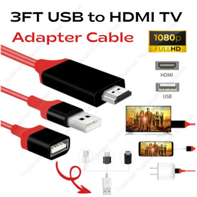 HDMI Mirroring AV Cable Phone to TV HDTV Adapter 1080P For iPhone ...